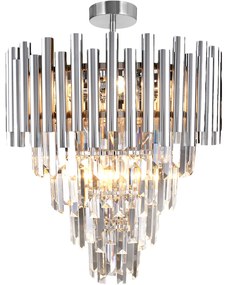 Lustr Madison II, 1x křišťálové/chromové kovové stínítko, (fi 45cm), ch
