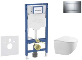 Geberit Duofix - Set předstěnové instalace, klozetu Gaia a sedátka softclose, tlačítko Sigma20, chrom/chrom mat SANI11CA1127B