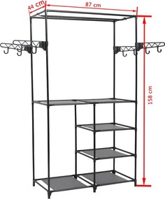 Stojan na oblečení ocel a netkaná textilie 87x44x158 cm černý 245744