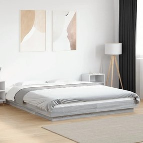 Rám postele šedý sonoma 150 x 200 cm kompozitní dřevo 3281187