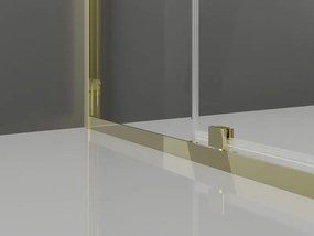 Mexen Exo, výklopný sprchový kout 145 x 120 cm, čiré sklo, zlatý profil, 819-145-120-50-00