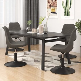 Otočné jídelní židle 4 ks tmavě šedé samet - Default Title