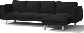 Potah na pohovku IKEA Norsborg 4-místná se šezlongem barva černá látka pletený vzor