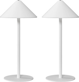 HOMCOM LED stolní lampička s USB kabelem, dotykový spínač, kov, dobíjecí, bílá