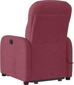 Zvedací masážní polohovací křeslo vínové textil 3302985