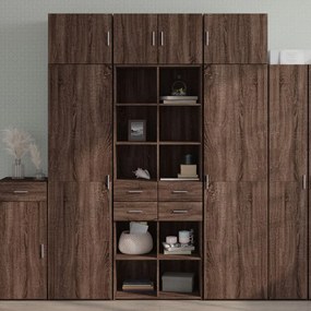 Skříň highboard hnědý dub 70 x 42,5 x 185 cm kompozitní dřevo
