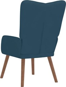 Relaxační křeslo modré samet 327665