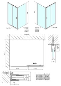 Polysan EASY LINE obdélníkový sprchový kout 1400x1000mm, čiré sklo L/P varianta EL1415EL3415