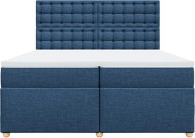 Box spring postel s matrací modrá 200x200 cm textil 3293707