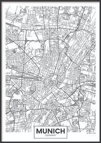 DecoKing - Nástěnný plakát - Map -  Mnichov