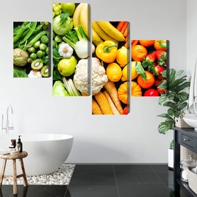 Vícedílný obraz Ovoce A Zelenina V Barvách Duhy Nedostatek Nedostatek Plátno Canvas 240x150