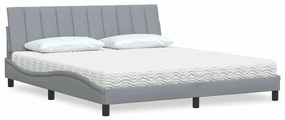 Postel s matrací Hanko světle šedá 180 x 200 cm textil 3310545