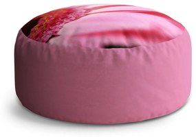 Sablio Taburet Circle Růžová gerbera: 40x50 cm