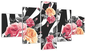 Obraz rozkvetlých růží (125x70 cm)