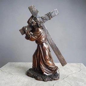 Ježíš nesoucí kříž – socha Krista na cestě na Kalvárii, náboženská dekorace, Veronese WU75800A4