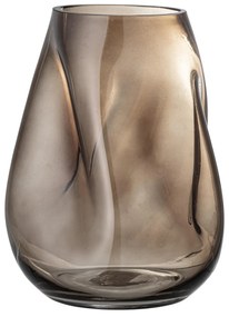 Bloomingville Skleněná váza Brown Glass 26 cm, hnědá barva, sklo