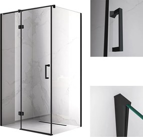 BPS-koupelny Obdélníkový sprchový kout ZES KZ03D BL 120x100 černá/transparent - bez vaničky