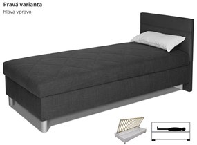 NEW DESIGN postele Válenda VARIO s hlavovým čelem a úložným prostorem, matrace a rošt v ceně, 80×200 cm Velikost postele: 80 × 200 cm, Strana: Pravá