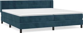 Box spring postel s matrací tmavě modrá 200x200 cm samet 3130983