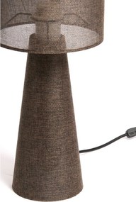 Hnědá stolní lampa s textilním stínidlem (výška 58 cm) Micky – Light &amp; Living