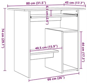 vidaXL Marketos Psací stůl dub sonoma 80 x 45 x 74 cm kompozitní dřevo