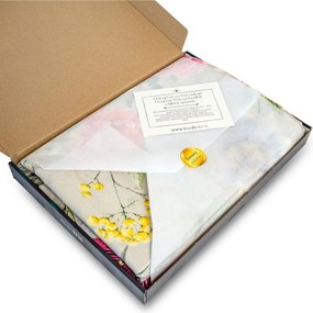 Saténové povlečení LUXURY COLLECTION Botanica elegance - 1x 240/200, 2x 70/90cm