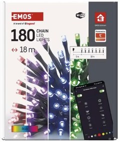 Vánoční osvětlení EMOS GoSmart (WiFi) D4ZR03 180LED řetěz 18m RGB 64 programů s časovačem