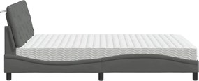 Postel s matrací tmavě šedá 120 x 200 cm textil 3310728