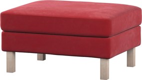 Potah na podnožku IKEA Karlstad barva červená látka lesklé, sametová