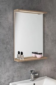 Aqualine Korin Strip zrcadlo s led osvětlením 50 x 70 x 12 cm dub platin hnědá KO995S