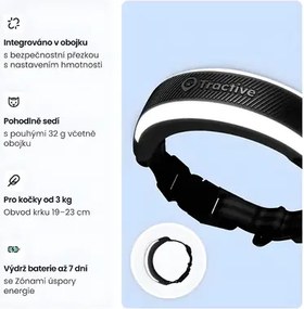 Tractive CAT 6 Mini černá / GPS obojek pro kočky / Živé sledování polo