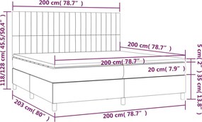 Box spring postel s matrací světle šedá 200 x 200 cm textil 3141961