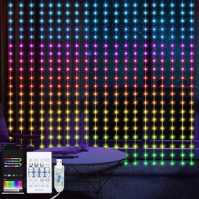 LED světelný závěs Wizard, 2x2m, RGB, ovladač