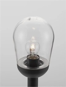 NV 9060196 Venkovní sloupkové svítidlo OMIKA tmavě šedý hliník a čiré sklo E27 1x12W 220-240V bez žárovky IP54 - NOVA LUCE