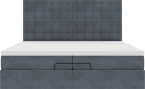 Osmanský rám postele s matrací tmavě šedý 200x200cm samet 3313638