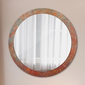 Kulaté dekorativní zrcadlo na zeď Rezavý kov fi 90 cm