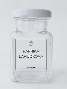 Samolepka na kořenky PAPRIKA LAHŮDKOVÁ průhledná  5 × 5 cm základní písmo