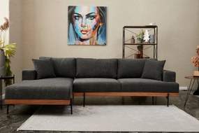 Hanah Home Rohová pohovka LIVA tmavě šedá levá 287 cm 825BLC2813