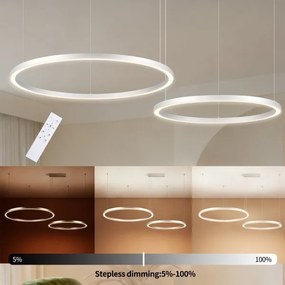 Brilagi - LED Stmívatelný lustr na lanku PORTOFINO LED/98W/230V stříbrná + DO