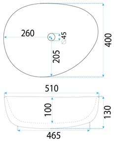 Umyvadlo na desku REA VANILA bílé