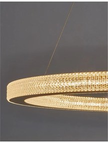 Nova Luce Závěsné LED svítidlo FIORE antický zlatý mosazný hliník a akryl 80W 3000K stmívatelné