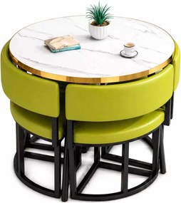 LuxuryForm DESIGN Jídelní set MONTE 4+1 - zelený / bílý