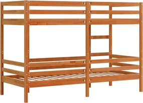 Patrová postel voskově hnědá 90x200 cm masivní borové dřevo 3284220