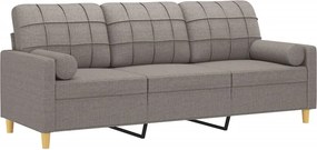 3místná pohovka s polštáři taupe 180 cm textil 3200797