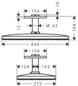 AXOR ShowerSolutions Horní sprcha 460/300 1jet s přívodem od stropu, chrom 35277000