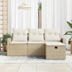 Set pohovek 4 ks Béžová a krémová polyratan 3359050