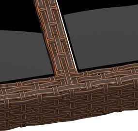 Zahradní stůl se skleněnou deskou hnědý 200 x 150 x 75 cm ratan 310589