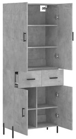 Skříň highboard betonově šedá 69,5x34x180 cm kompozitní dřevo,  3198157