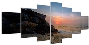 Obraz západu slunce na pláži (210x100 cm)