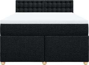 Box spring postel s matrací černá 140x200 cm textil 3286719